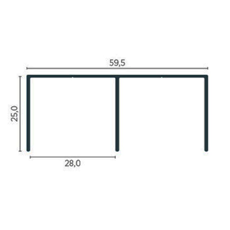 Trilho Superior RM-025 2 Metros Fosco - ferragensfloresta